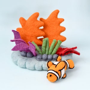 Felt Coral Reef With Clownfish Set | Felt Coral Reef for Small World ...