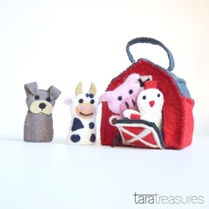 Farm Barn Barnhouse Barnyard Animal Finger Puppets Bag - Etsy