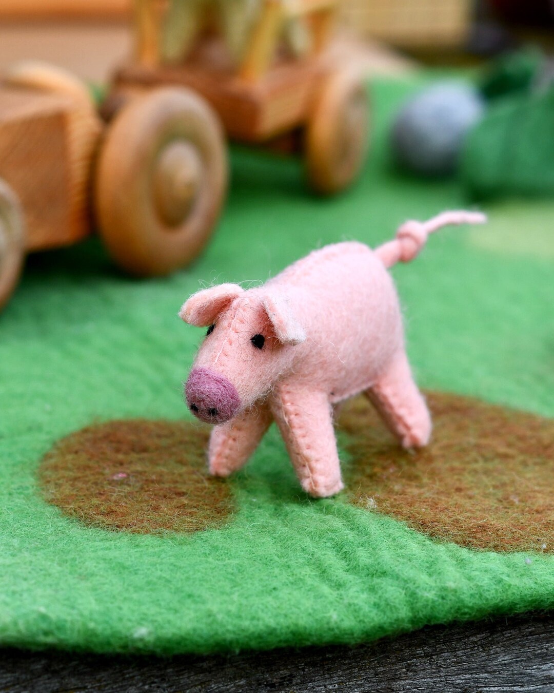 Felt Pig Farm Animal Toy - Montessori Farm Pig Toy, Montessori Inspired ...