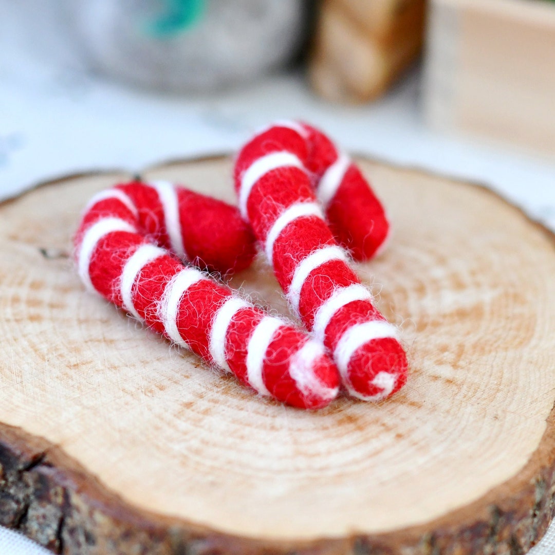 Felt Candy Canes / Red Candy Canes With White Twirls - Etsy Australia