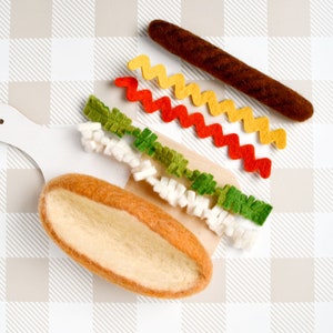 Felt Hot Dog Play Food Set, Hot Dog Toy for Pretend Play, Imaginative ...
