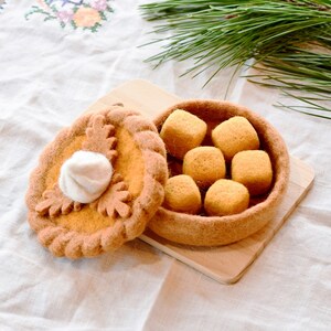 Felt Pumpkin Pie Play Food Set, Felt Food for Pretend Play, Felt Pies ...