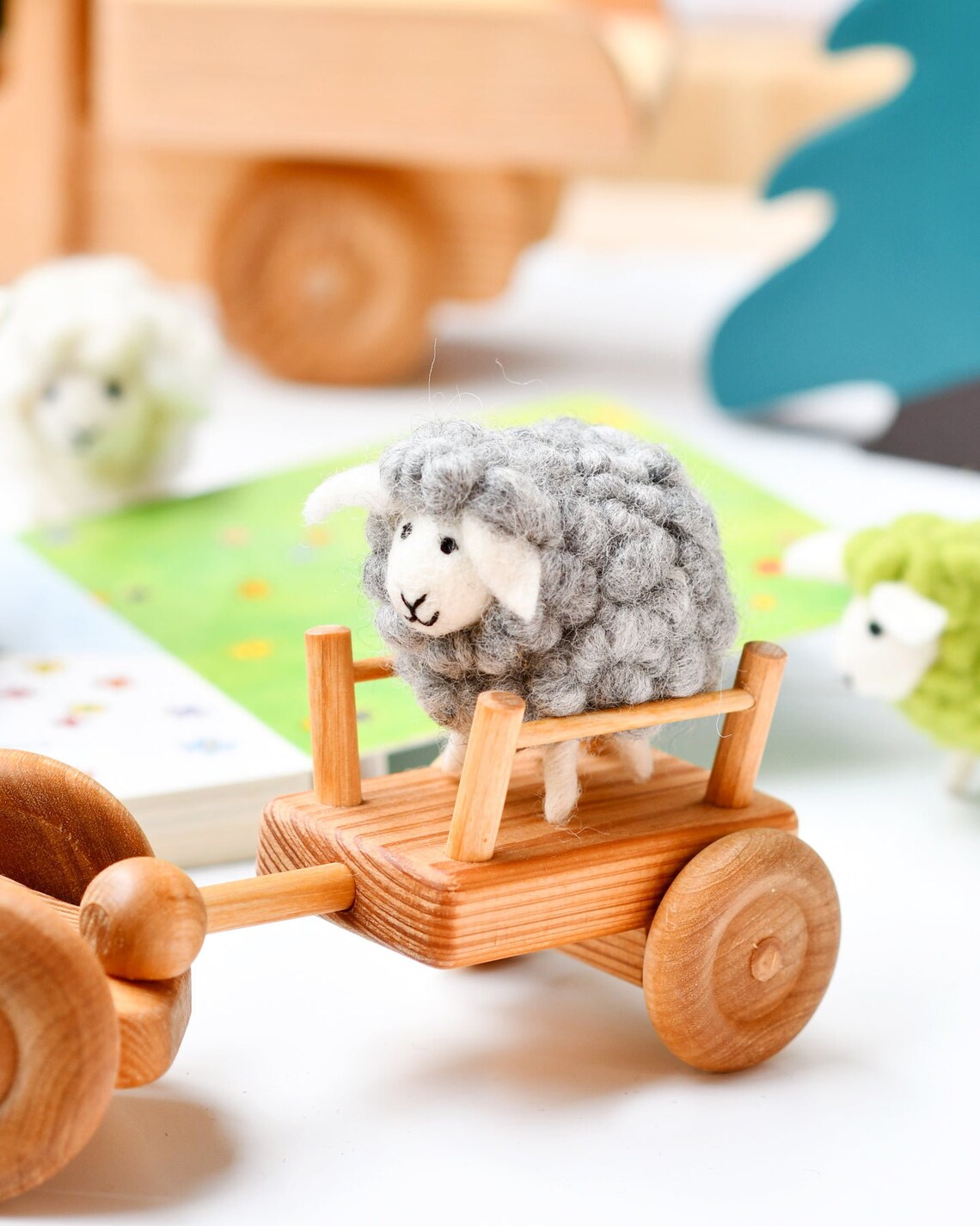 Felt Grey Sheep Toy: Farm Sheep Toy Made From Wool Felt, Book Companion ...
