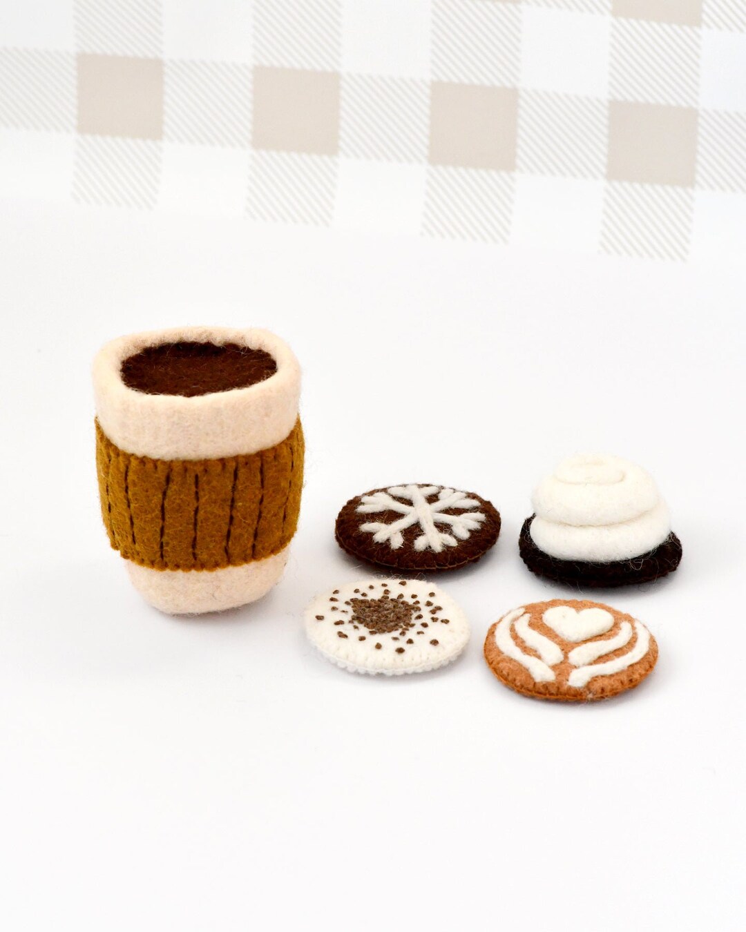 Felt Coffee Cup With Interchangeable Toppings | Interactive Coffee Cup ...