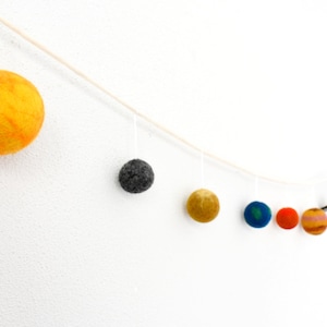 Solar System Space Garland (made From Wool Felt) Sun, Mercury, Venus ...