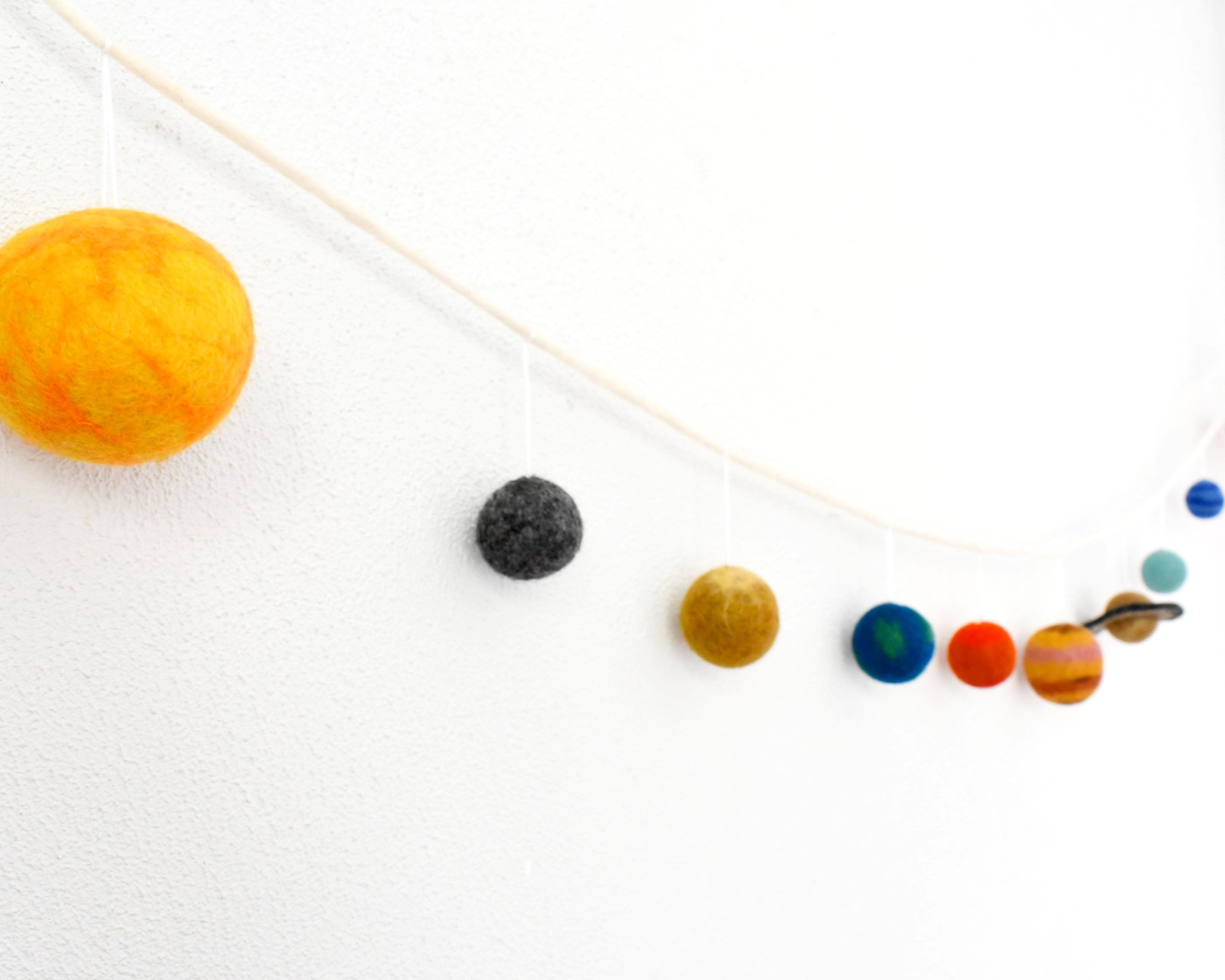 Solar System Space Garland (made From Wool Felt) Sun, Mercury, Venus ...