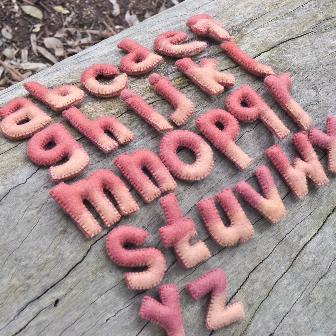 Felt Alphabet Small Letters in Blush Ombre Tones - Etsy