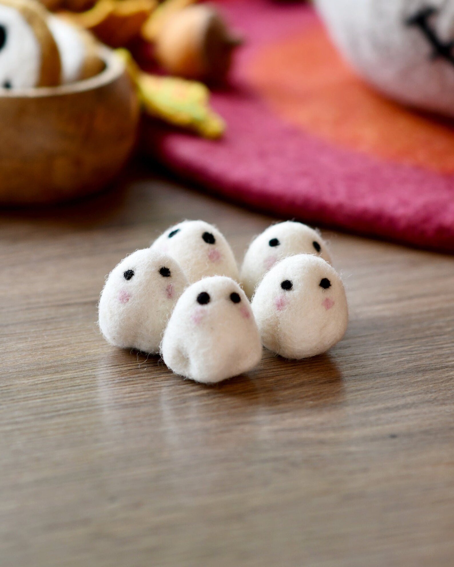 Felt Cute Ghosts for Loose Parts | Set of 5 Ghosts for Halloween ...