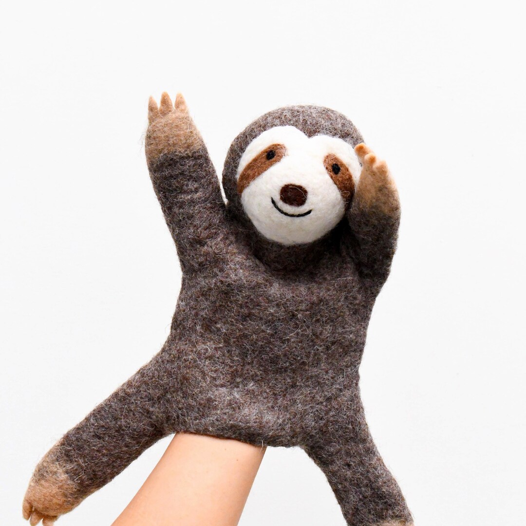 Sloth Hand Puppet / Made From Wool Felt / Hand Puppets for Imaginary ...
