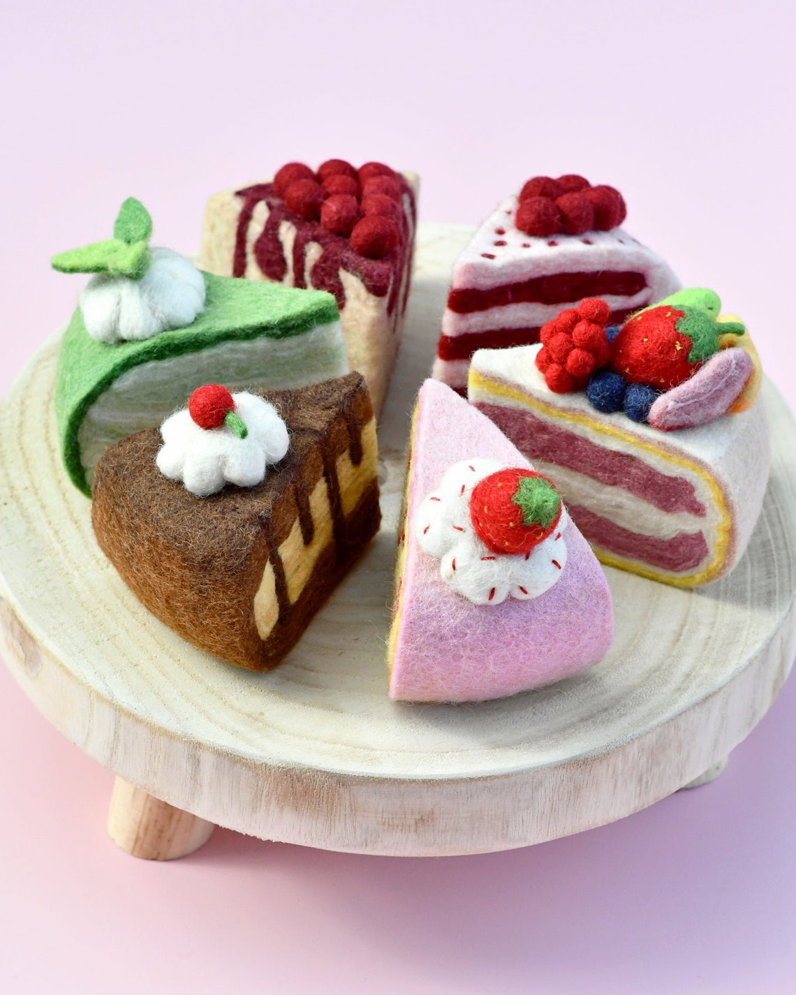 Felt Strawberry Torte Slice | Felt Cake for Pretend Play | Felt ...