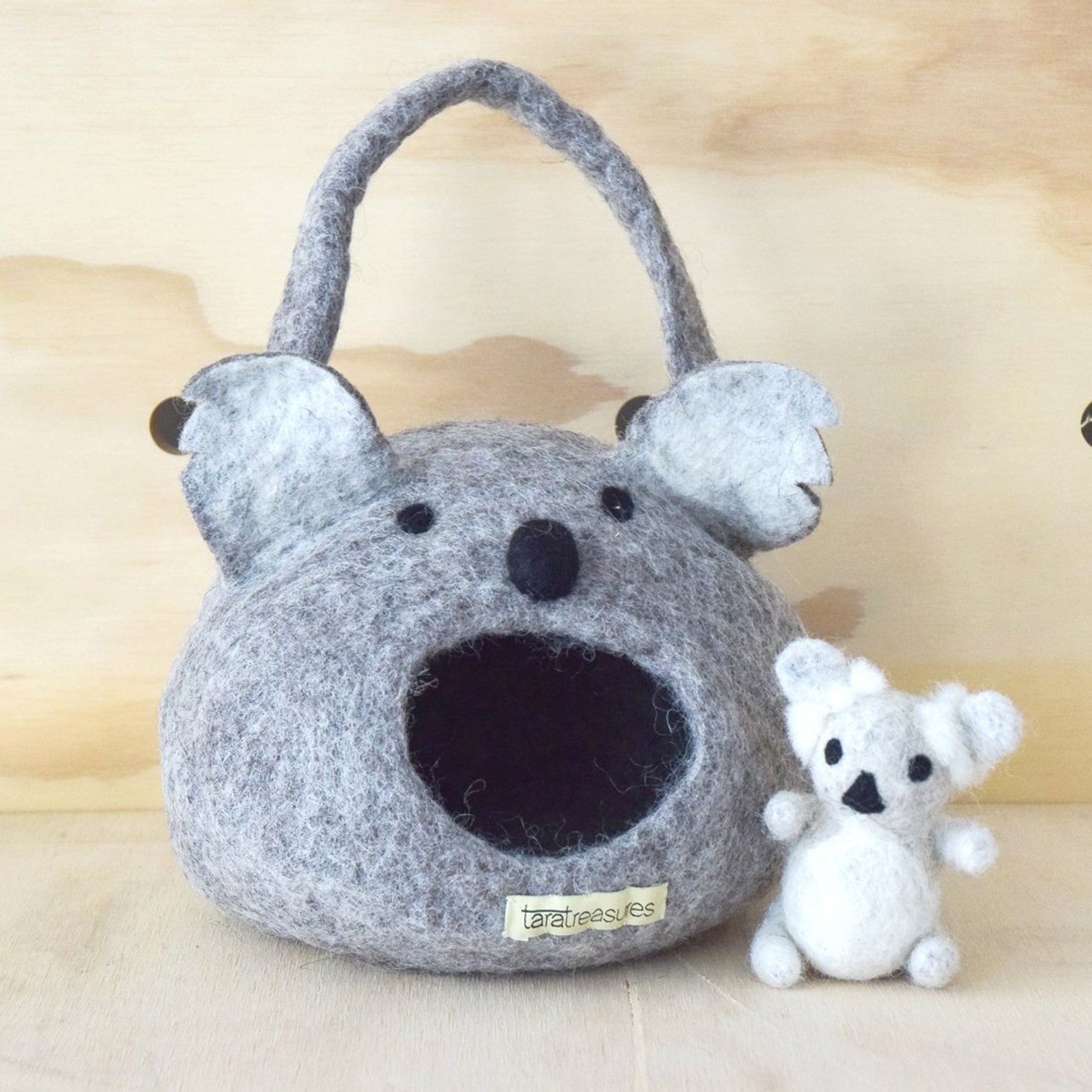 Felt Koala House Bag With Koala Toy / Made From Wool Felt - Etsy
