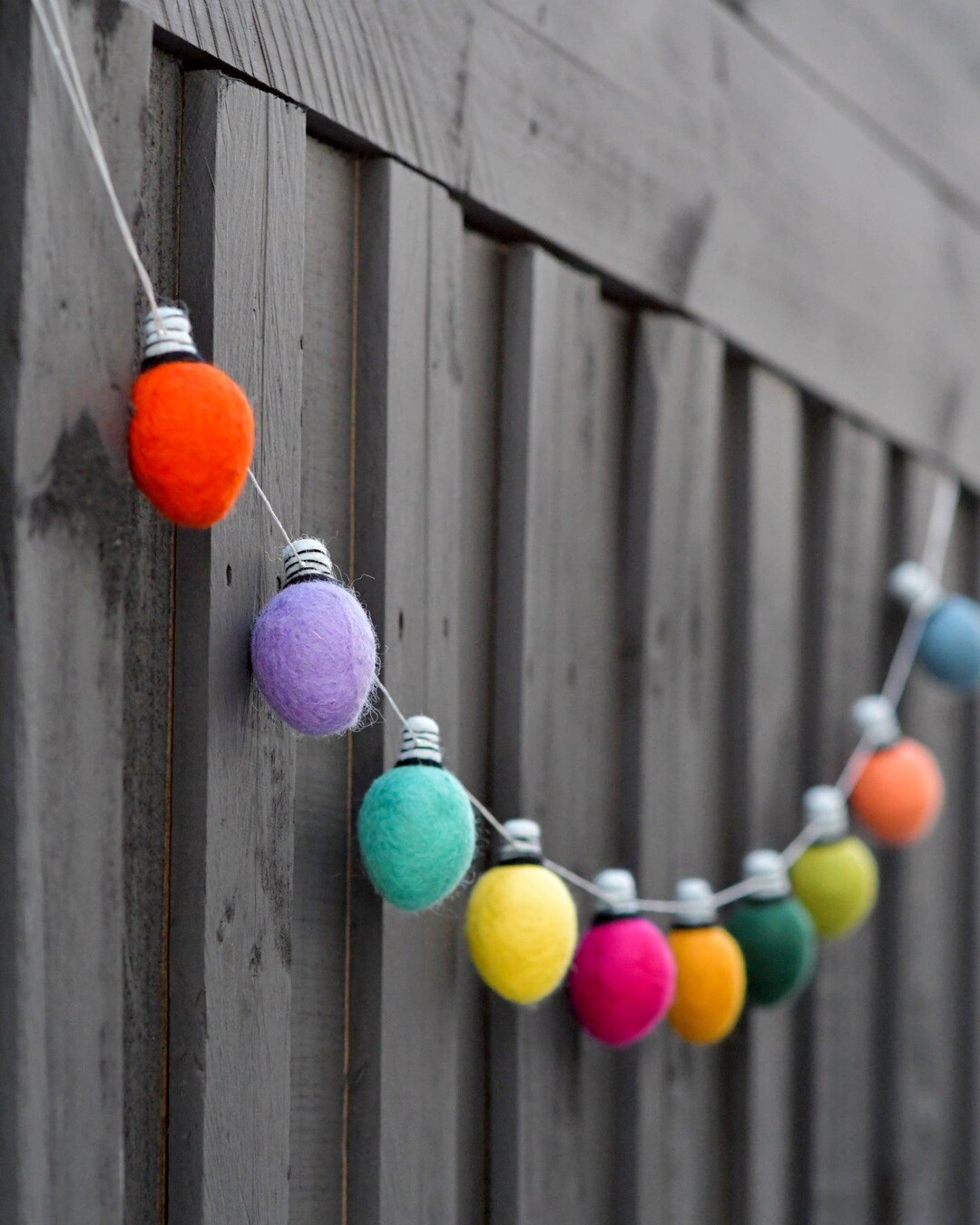 Felt Festive Festoon Fairy Light Bulbs Garland 1.5m 150cm, Fair Trade ...