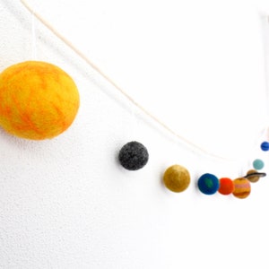 Solar System Space Garland (made From Wool Felt) Sun, Mercury, Venus ...