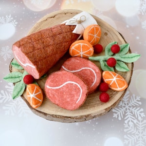 Felt Christmas Ham Feast Play Food Set | Interactive Play Food ...