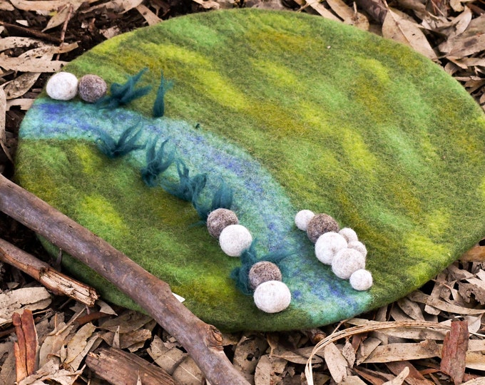 Farm Felt Play Mat Wet Felted Story Telling Playscape. for Small World ...