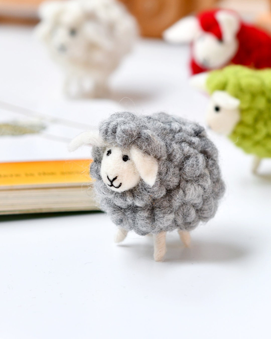 Felt Grey Sheep Toy: Farm Sheep Toy Made From Wool Felt, Book Companion ...