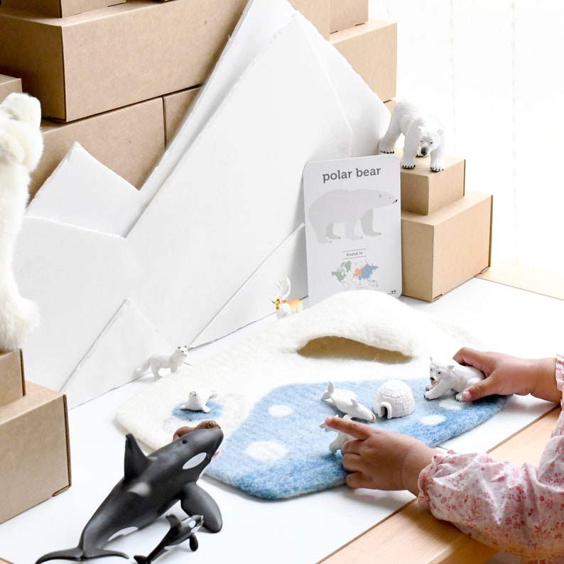 Arctic Felt Play Mat Playscape | Felt Arctic Snow Play | Made From Wool ...