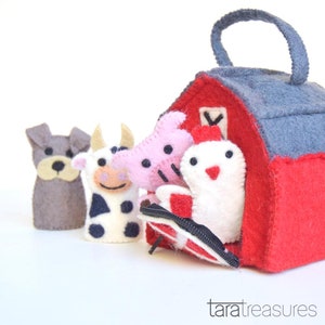 Farm Barn Barnhouse Barnyard Animal Finger Puppets Bag - Etsy