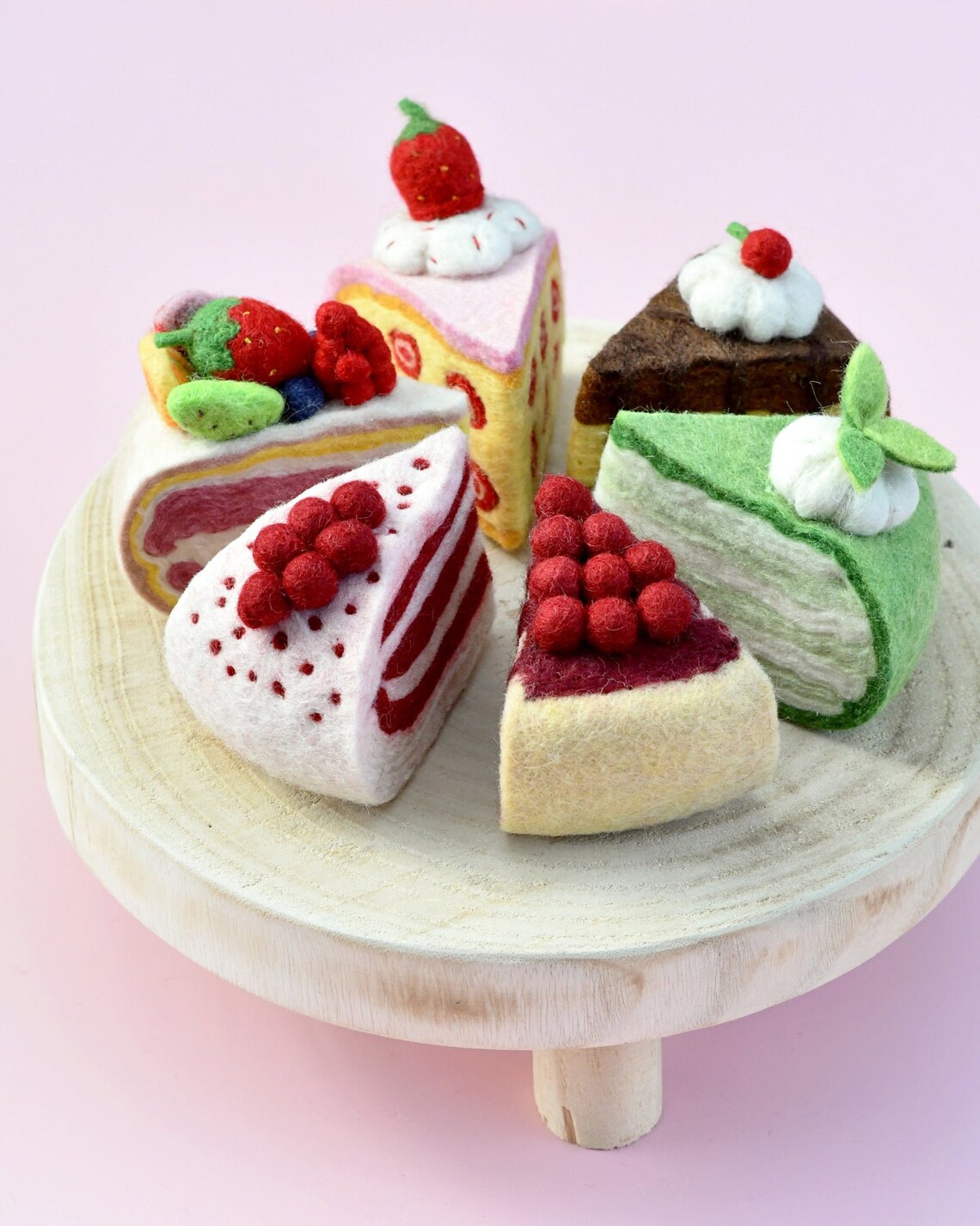 Felt Strawberry Torte Slice | Felt Cake for Pretend Play | Felt ...