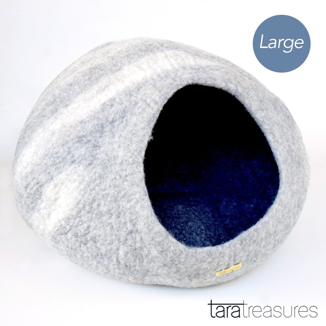 Grey Cat Cave Cocoon Cat Pod Bed Large Size - Etsy