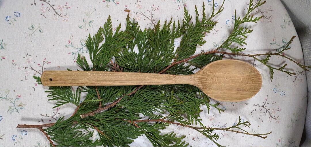 Oak Wooden Kitchen Spoon - 14” Eco-friendly Cooking Utensil ...