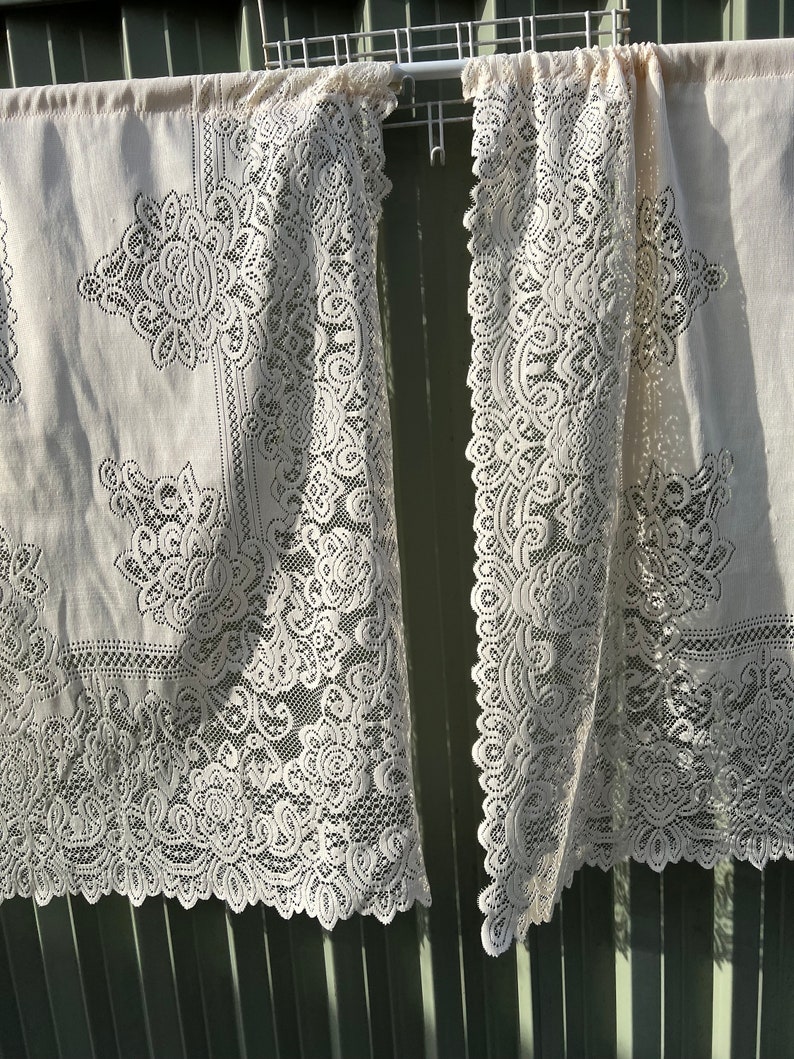 Cortinas vintage Cortina retro Cortina con bolsillo para varilla ...