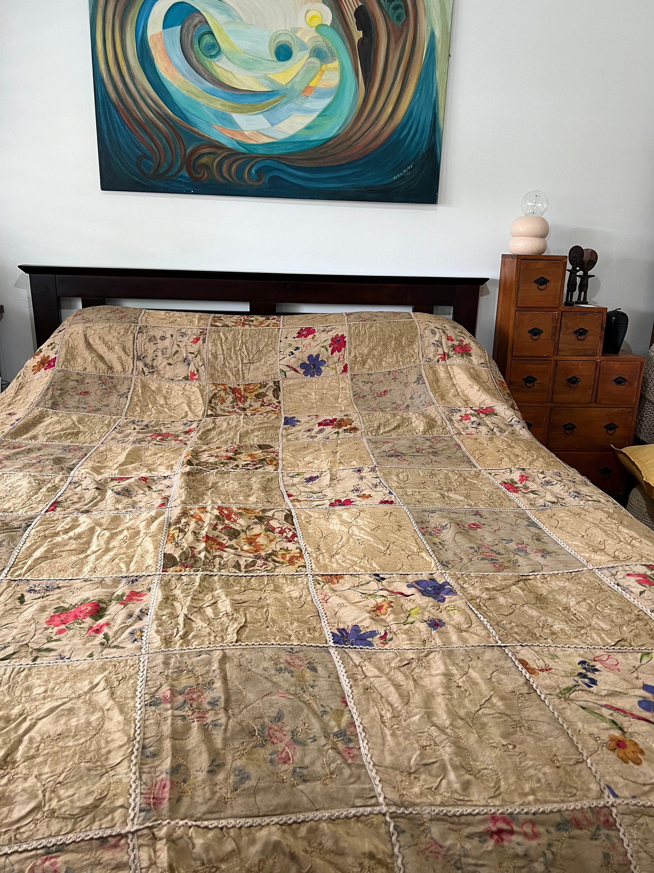 Vintage Bedding Vintage Throw Handmade Throw 50 Throw Retro Blanket ...