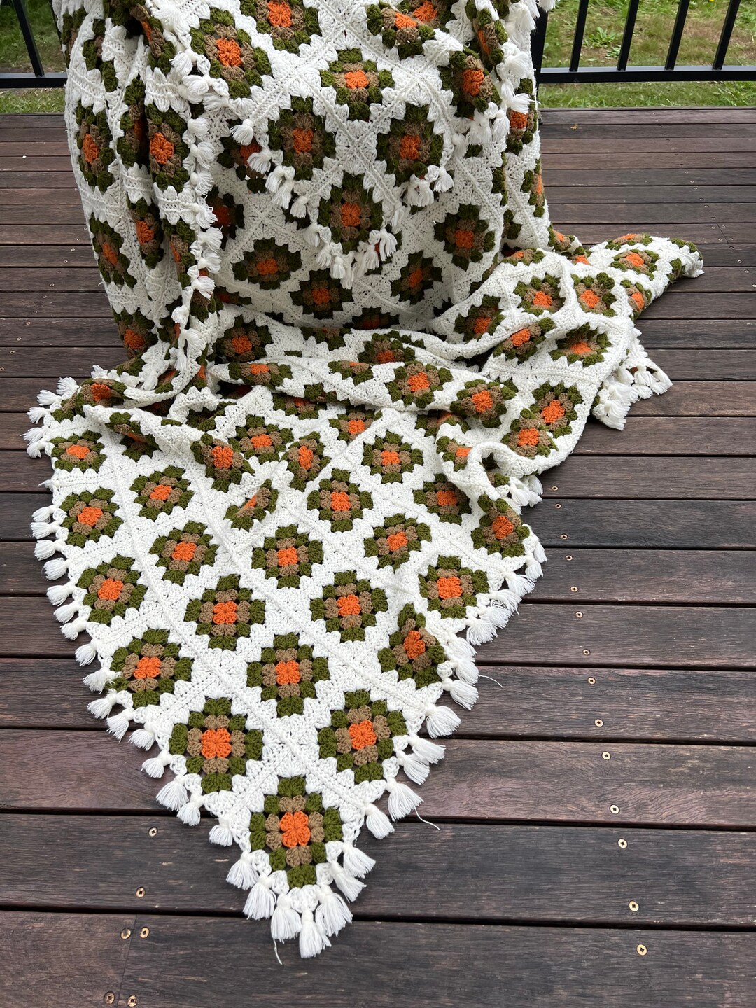 Vintage Throw Crochet Throw Handmade Throw Retro Throw 60s Throw Old ...