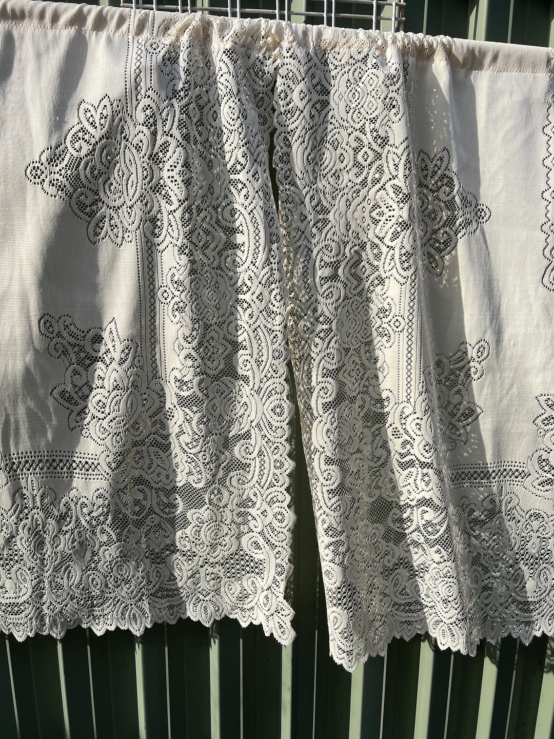 Vintage Curtains Retro Curtain Rod Pocket Curtain Shabby Chic Curtain ...