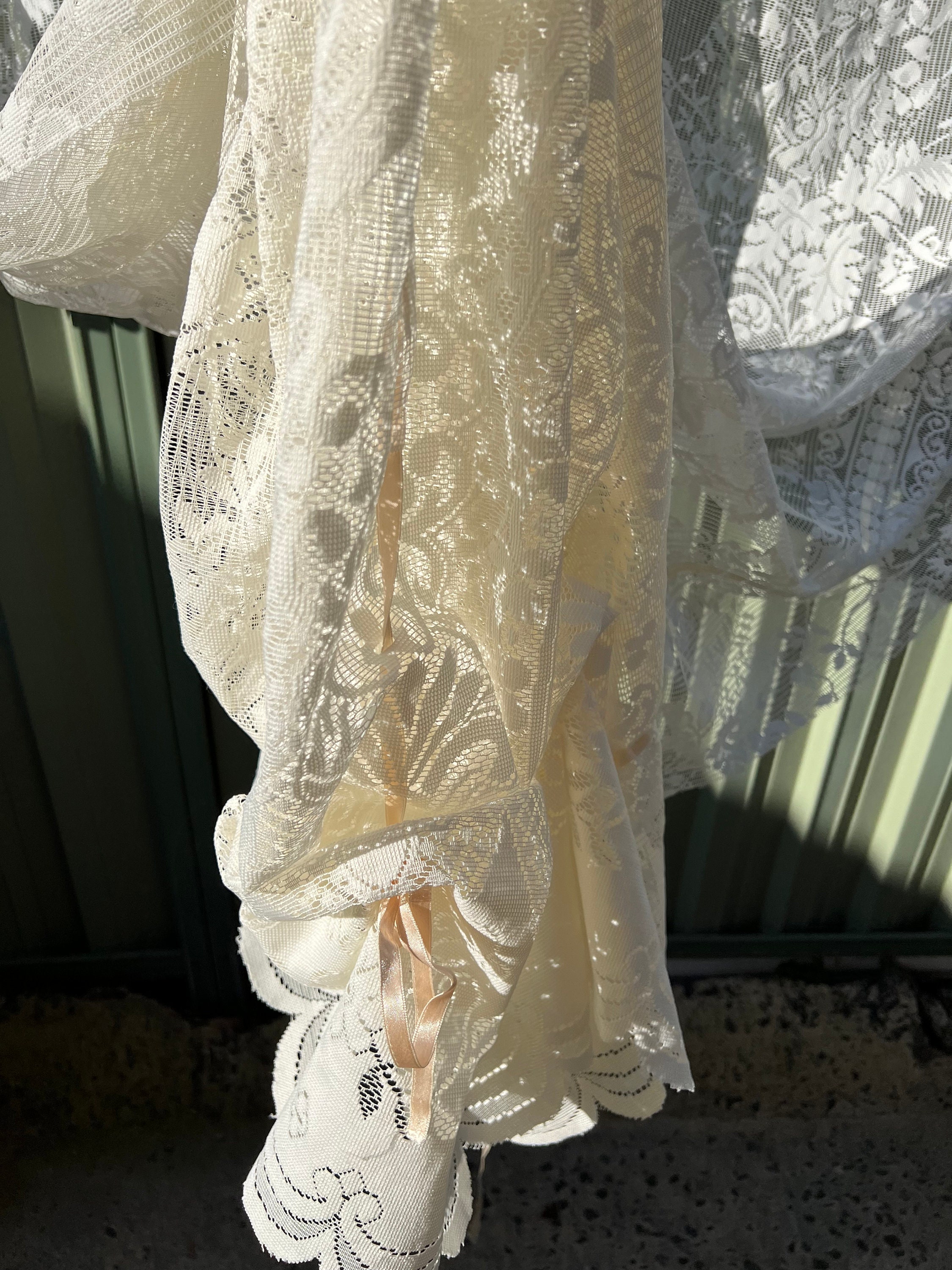 Vintage Curtain Shabby Chic Curtain Rod Pocket Curtain Balloon Curtain ...