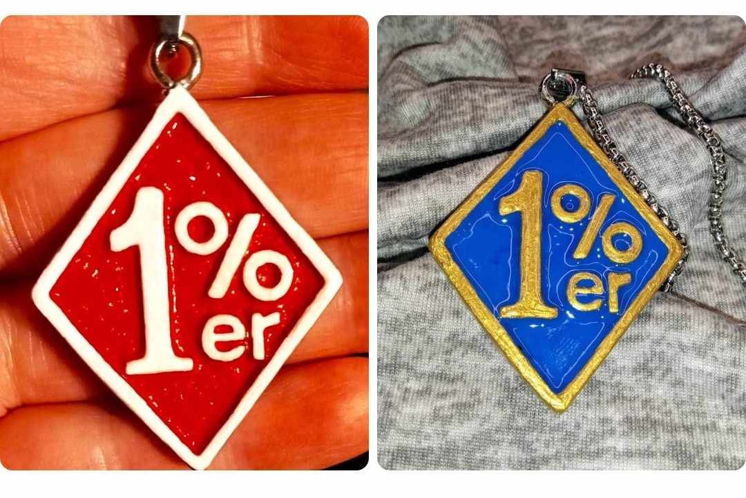 NEW Custom 1 Percenter Diamond Biker MC Pendant Custom One Percenter ...