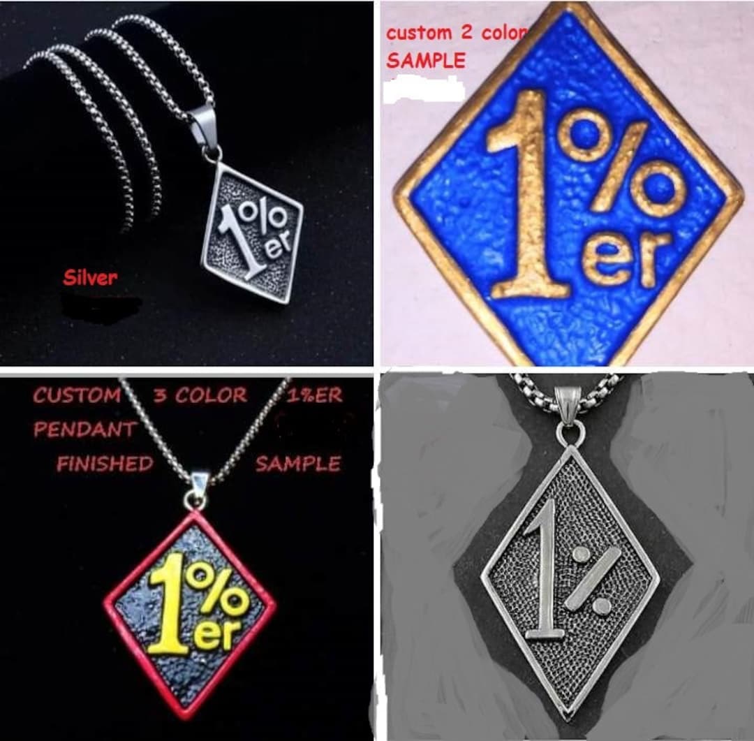 Custom 1 Percenter Diamond Biker MC Pendant Custom One Percenter Club ...
