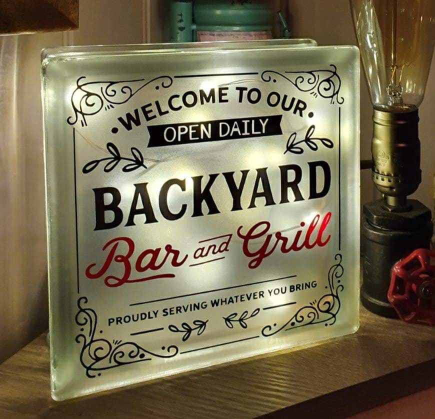 Bar Sign LED Light up Glass Block Frosted Effect Battery - Etsy UK