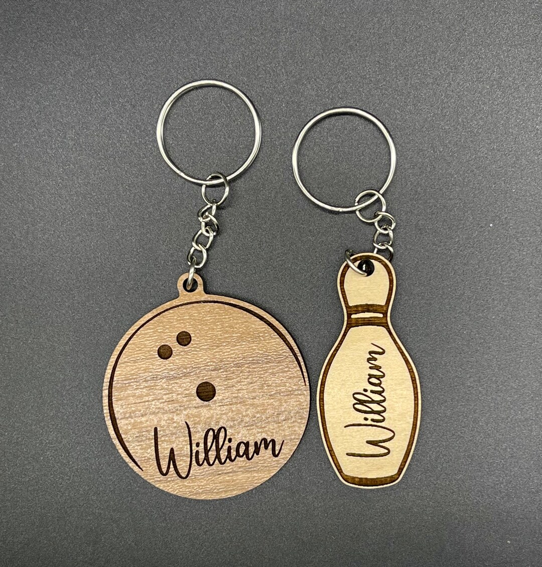 Personalized Bowling Ball Pin Keychain Combo - Etsy