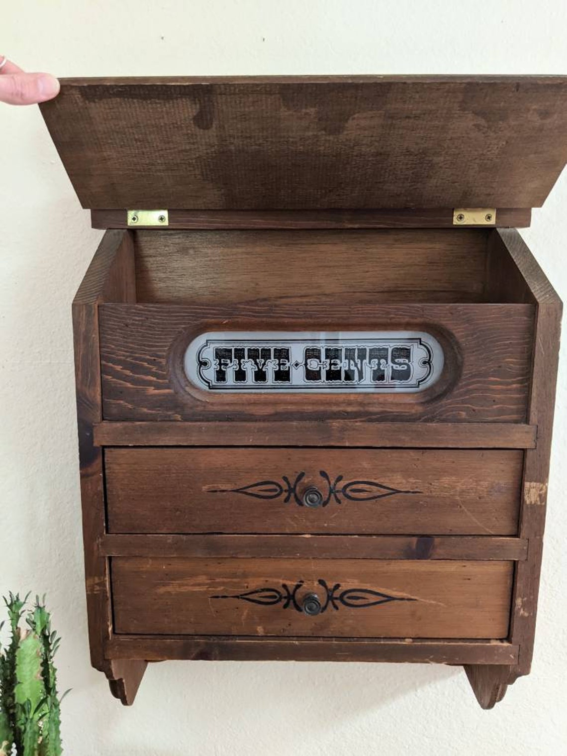 1960's Wooden Handmade Primitive Letter Box, Mailbox 5 Cents Stamps - Etsy