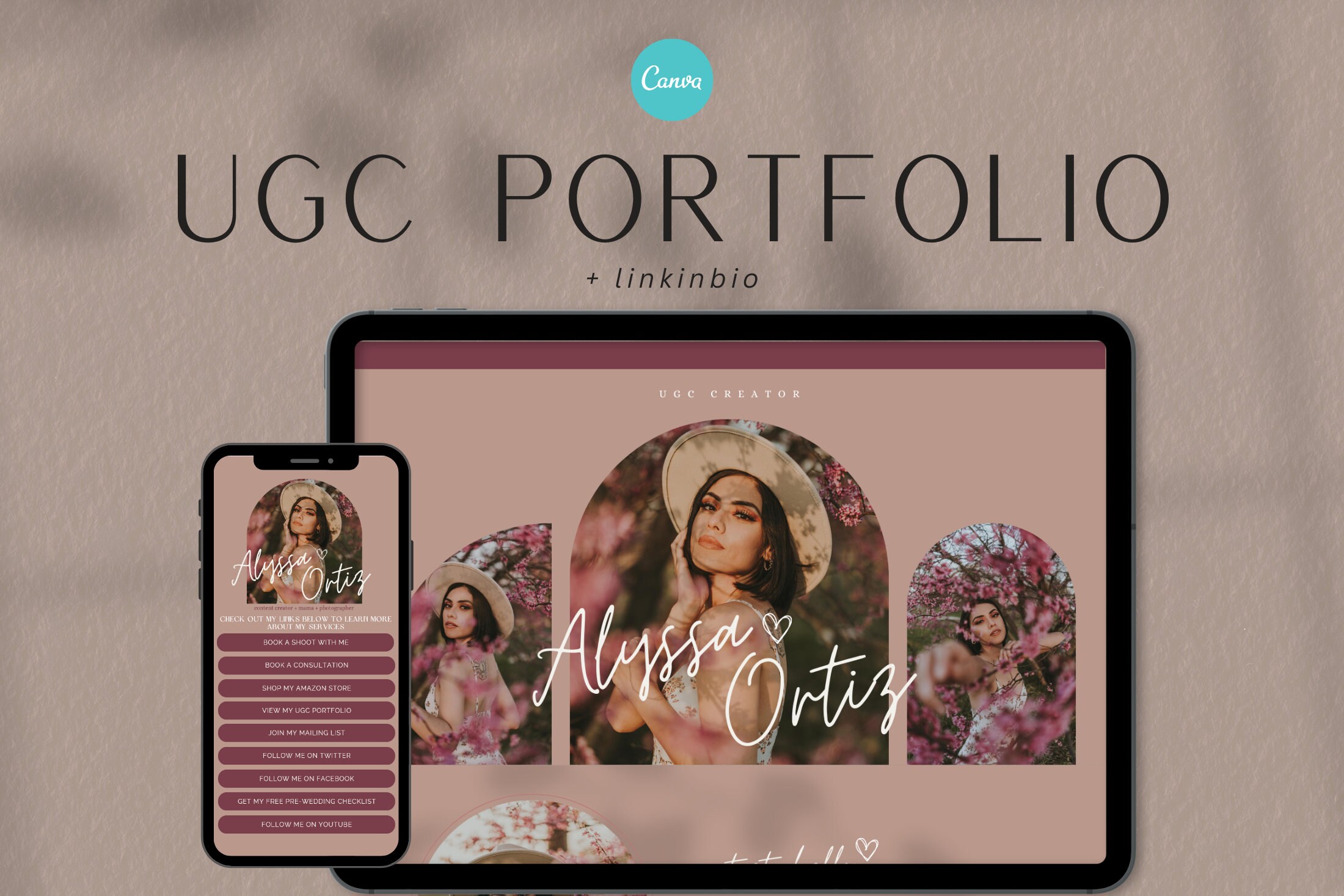 Canva UGC Portfolio Website Template With Linkinbio UGC Etsy