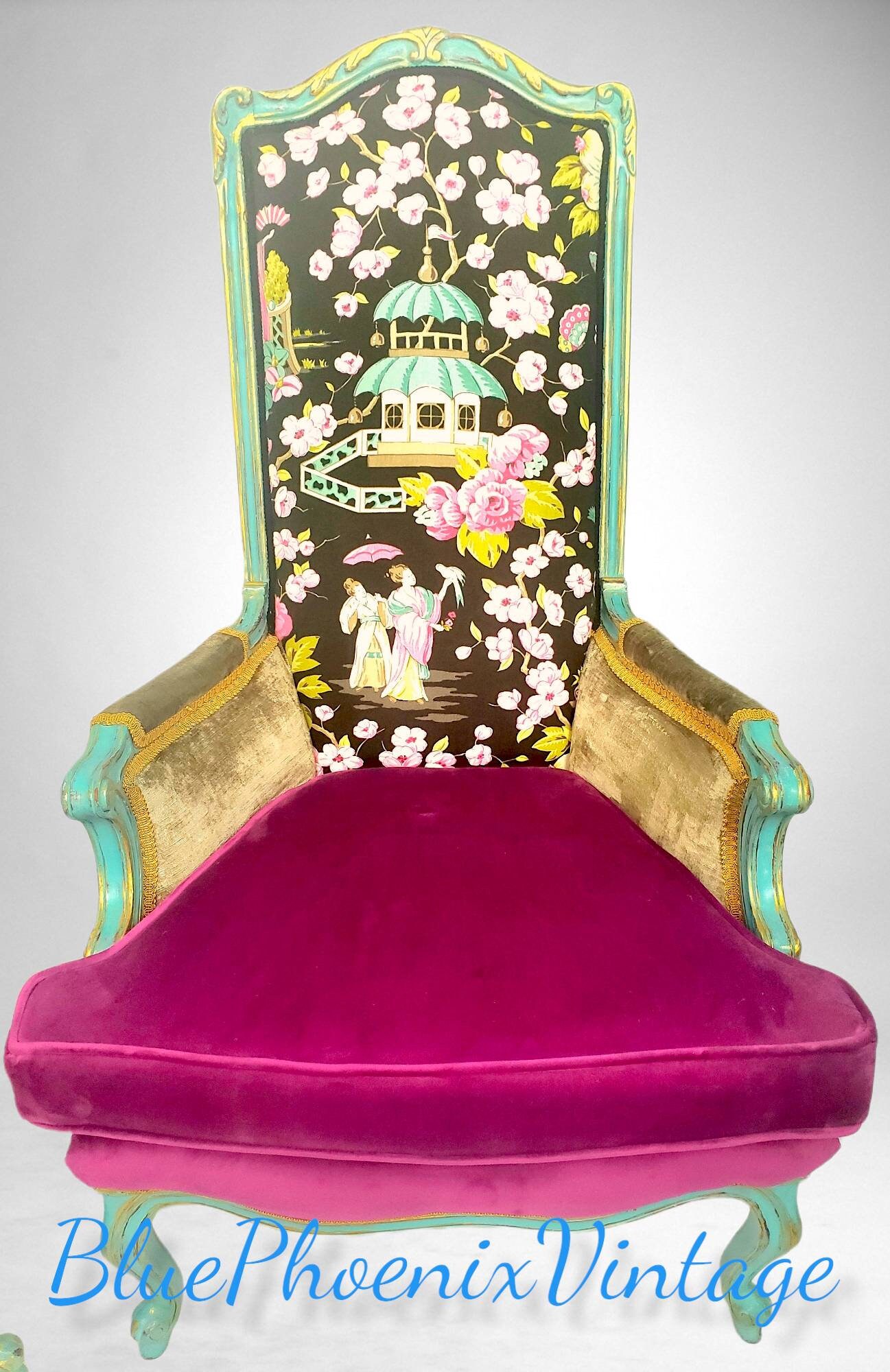 French Provencial High Back Arm Chairs - Etsy