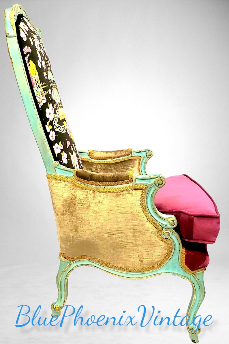 French Provencial High Back Arm Chairs - Etsy