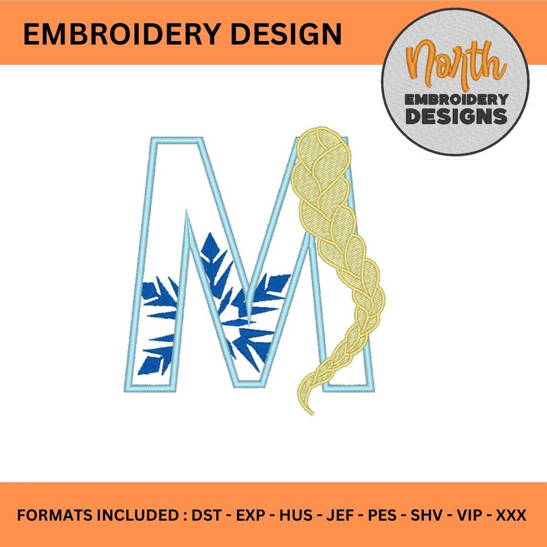 Frozen APPLIQUE Letter M - Plait - Smowflake - Elsa - Etsy