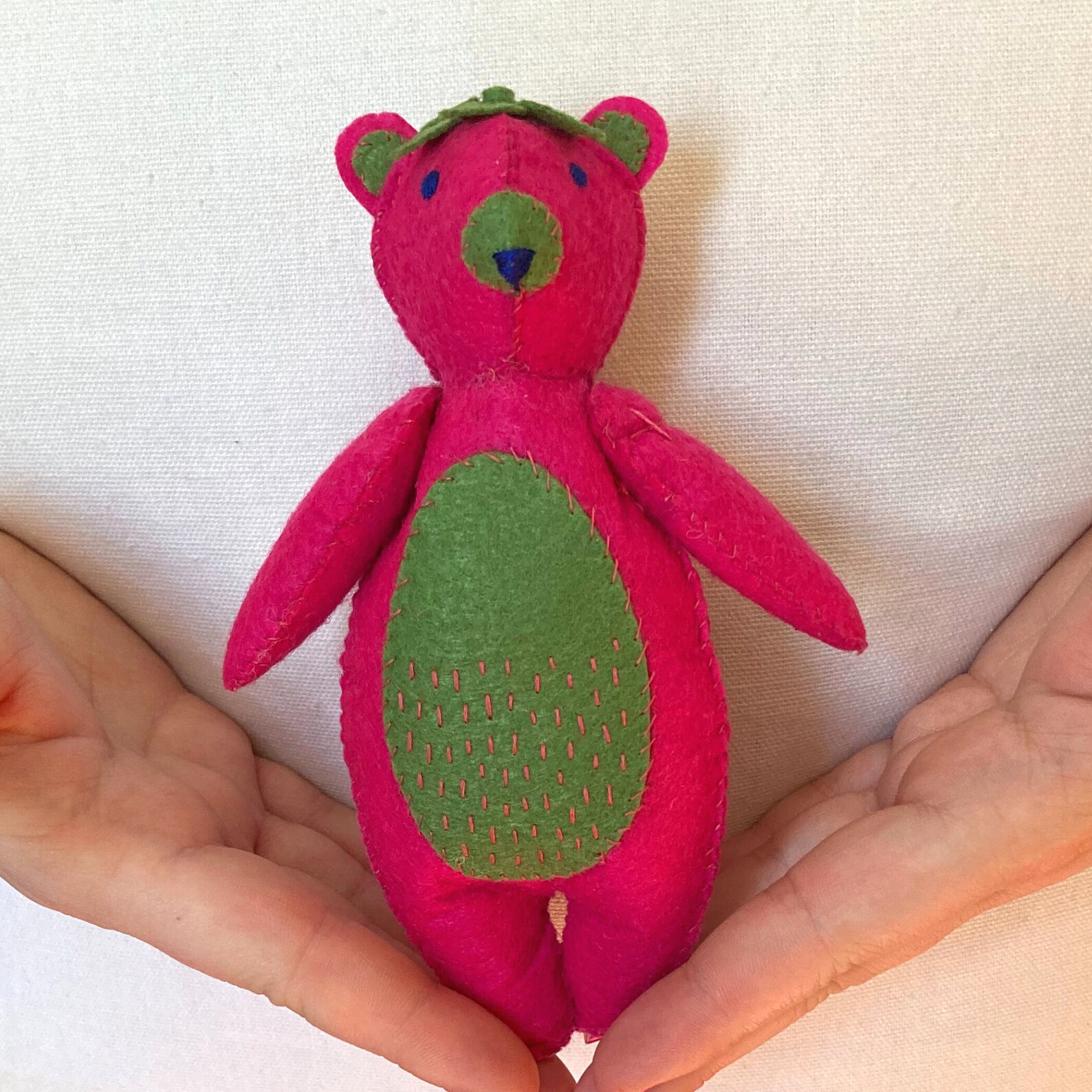 Stuffed Fruit Themed Bear Collectible, Raspberry Bear, Cute Felt Bear ...