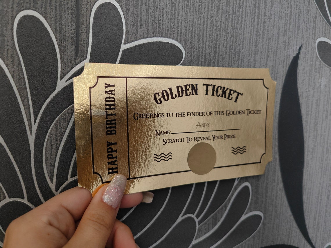 Golden Ticket Scratch Card Surprise Reveal for - Etsy