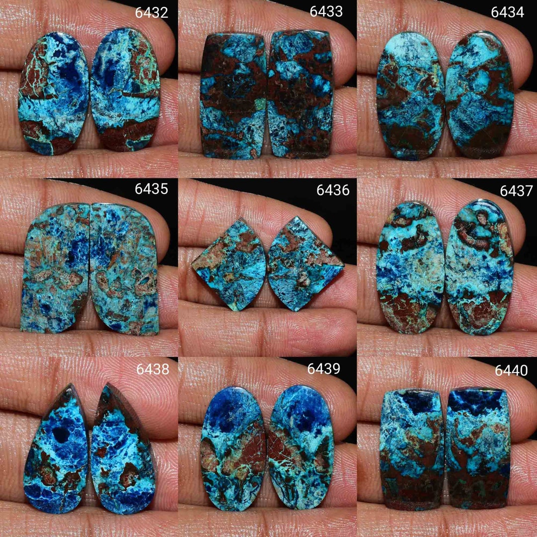 Wonderful 100% Natural Azurite Pair Gemstone, Matched Pair Azurite ...