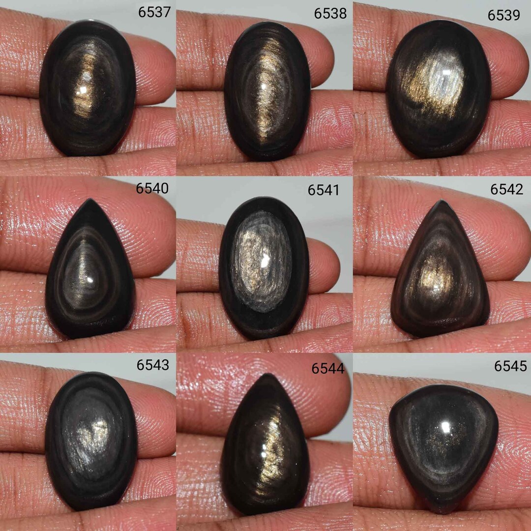Exclusive Golden Sheen Eye Obsidian Gemstone, Natural Golden Sheen ...