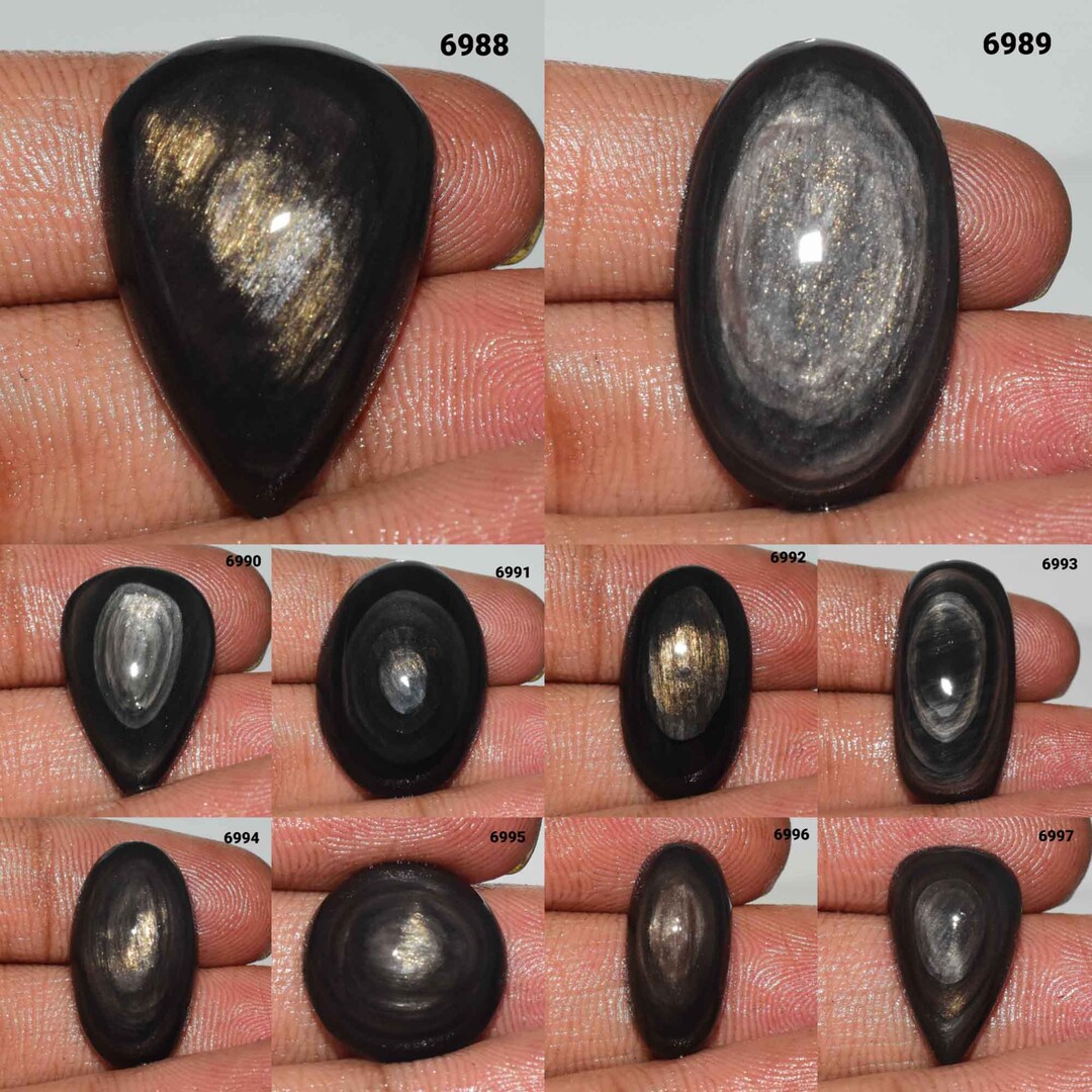 AAA Natural Golden Sheen Eye Obsidian Gemstone, Golden Sheen Eye ...