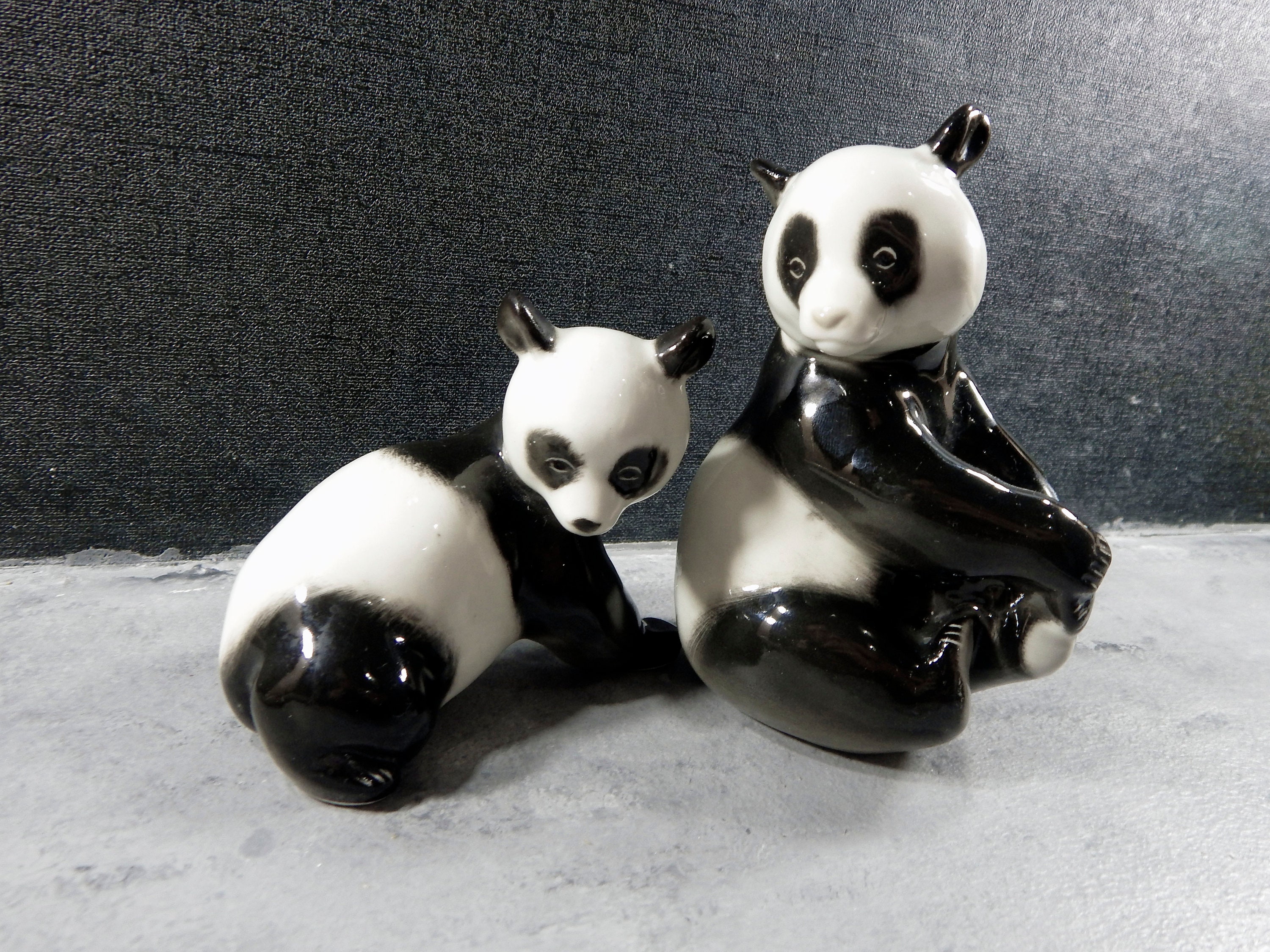 Panda Vintage Porcelain Ceramic Statue Sculpture Figurine Bear | Etsy