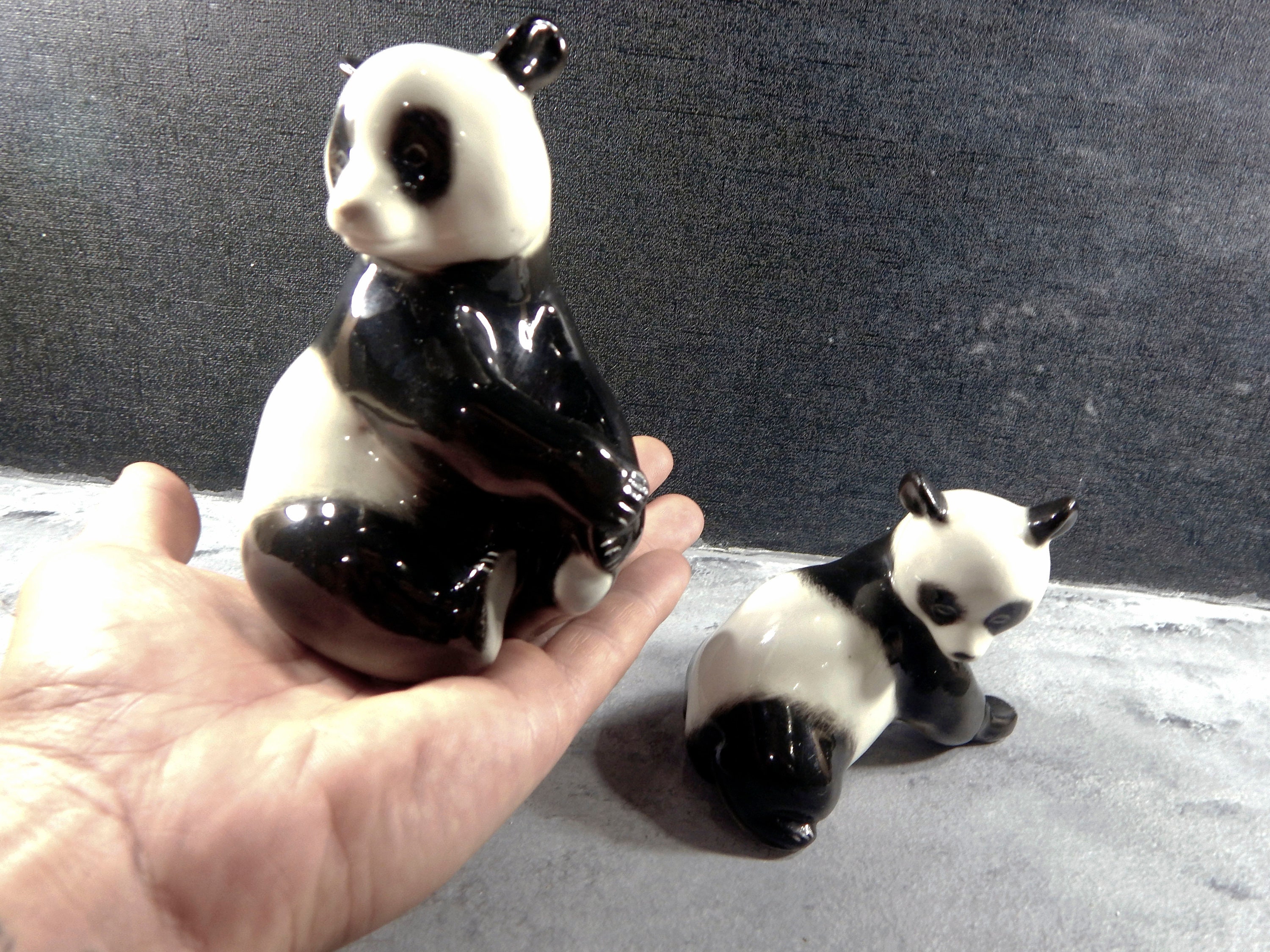 Panda Vintage Porcelain Ceramic Statue Sculpture Figurine Bear | Etsy