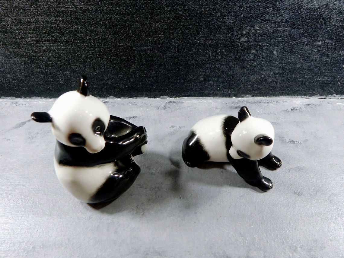 Panda Vintage Porcelain Ceramic Statue Sculpture Figurine Bear | Etsy