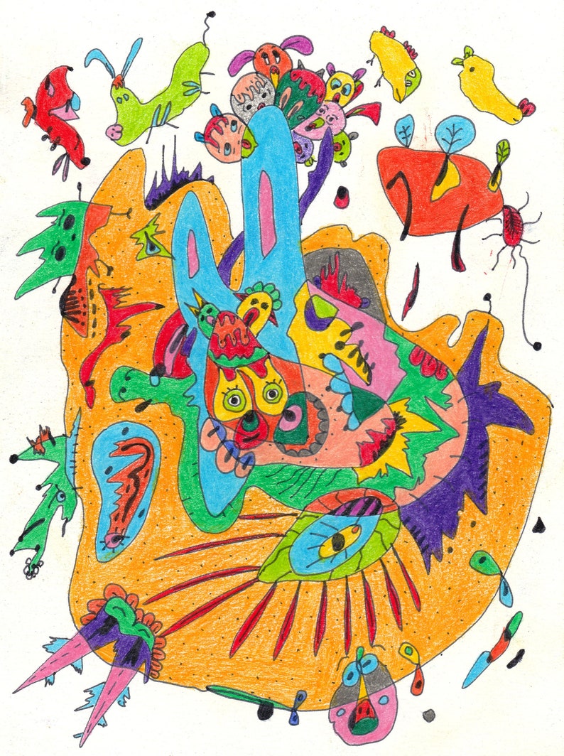 Color Drawing on White #2 - Etsy