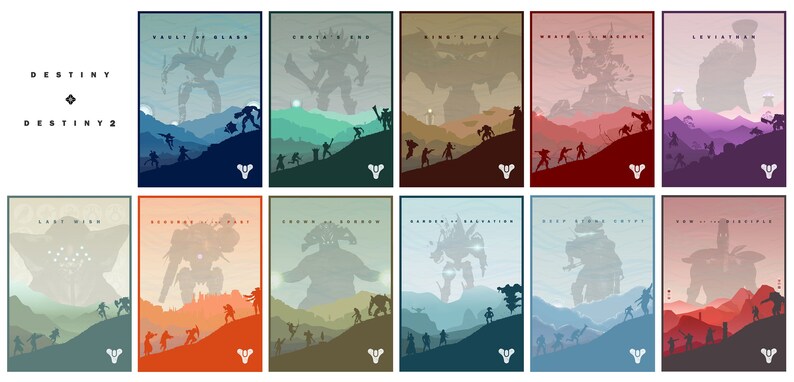 Destiny Raid Collection Destiny 1 and 2 Complete Set - Etsy
