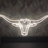 Longhorn Bull Neon Sign, Bull Skull Neon Sign, Longhorn Head Skull ...